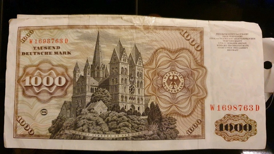 1000 Deutsche Mark Schein 1980 | eBay.de