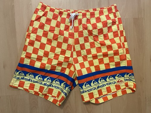 Quicksilver x Stranger Things Large Red/Yellow Checkered Surfer Swim ...