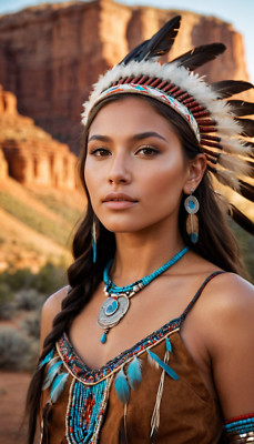 4k Native Indian American Model Woman Female Art Photo i11 Canvas ...