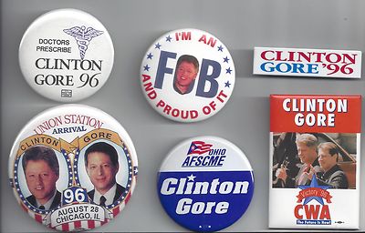1990s CLINTON & GORE CAMPAIGN BUTTON COLLECTION - R | eBay