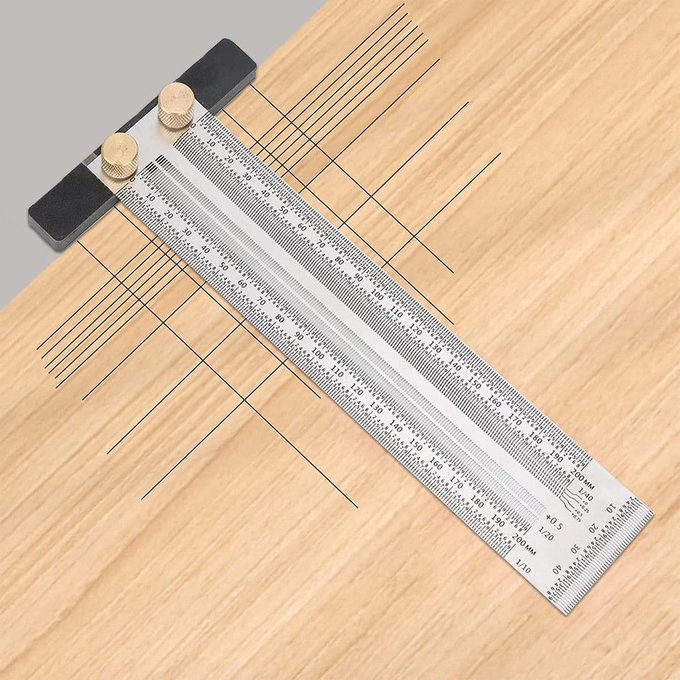 Woodworking T Ruler High Precision Gauge Marking Scale Scribe Line ...
