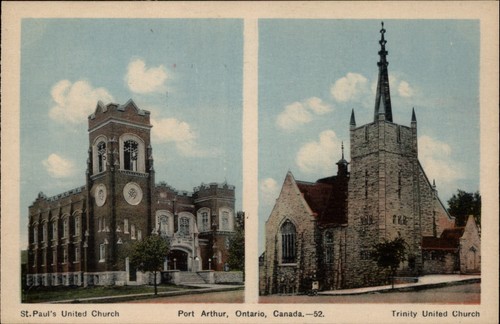 St Pauls United Church Port Arthur Ontario Canada vintage postcard s333 ...