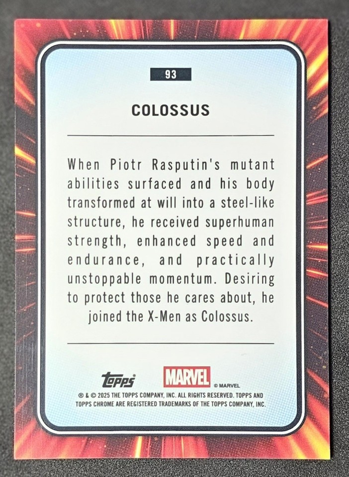 2025 MARVEL Topps Chrome COLOSSUS #93 Yellow Lava Refractor Parallel | eBay