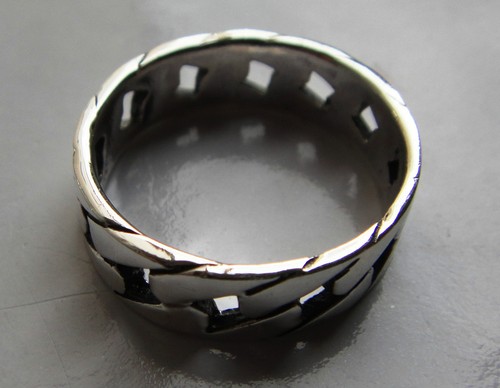 Chain Rectangle Link sterling silver ring SIZE 6 7 8 9 | eBay