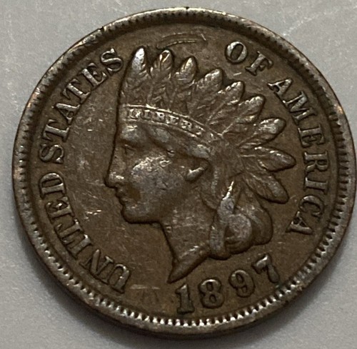 1897 - Indian Head Cent - Nice Detail -Liberty- Exact Coin Imaged # ...