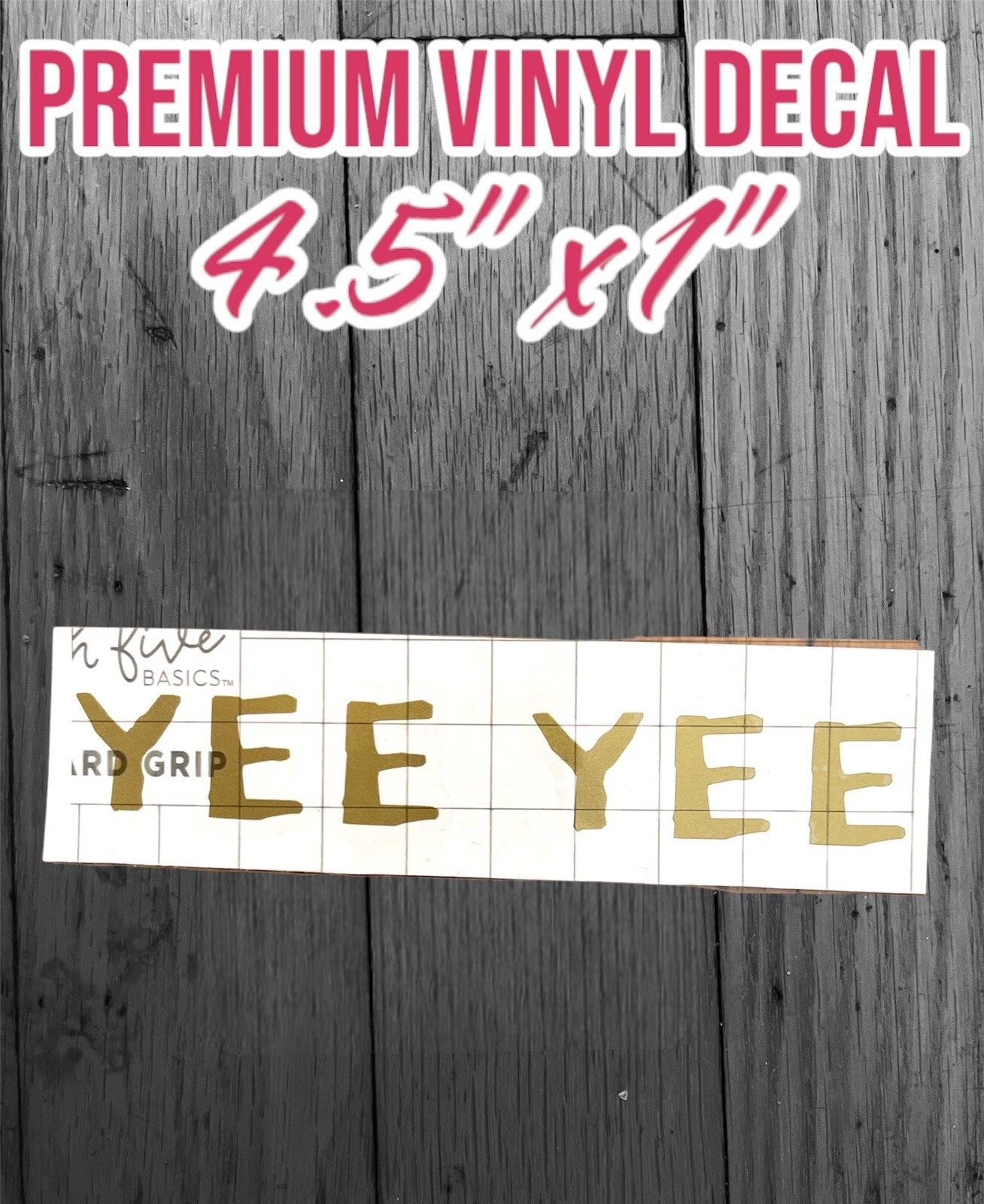 YEE YEE Style Vinyl Decal 4.5” X 1” Gold Fun Sticker Big Truck | eBay