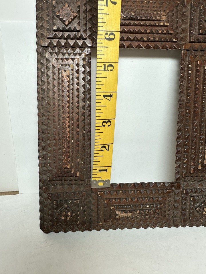 Antique Victorian Carved Wood TRAMP ART Layered Cigar Box Photo Picture ...