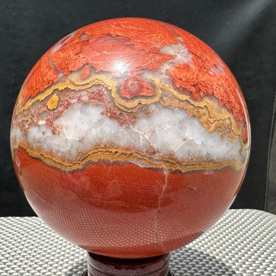 4009G Natural Red jasper ball quartz crystals sphere gem reiki healing ...