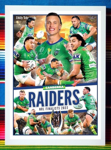 Framed 2022 Canberra Raiders NRL Poster - Jack Wighton - 45cm x 32cm x ...