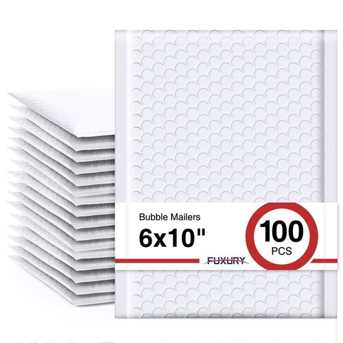 Fuxury Bubble Mailer 6x10" 100 Pack White Bubble Mailers Usable Size 6x9" Sel... | eBay