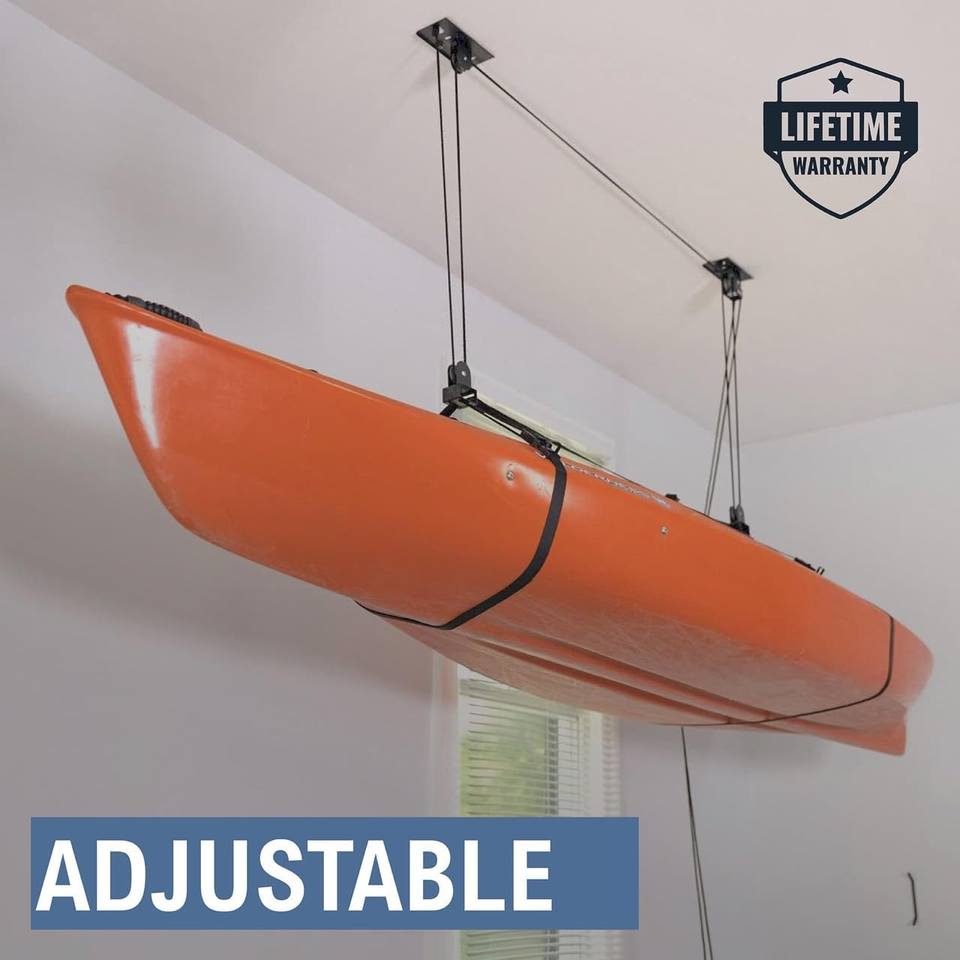 Kayak and Canoe Ceiling Hoist – Overhead Garage Storage Rack for Kayaks ...