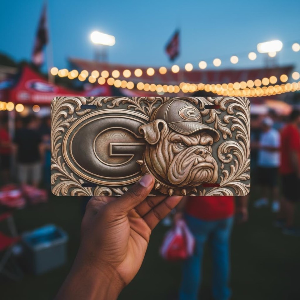Georgia Bulldogs License Plate 6"x12" Aluminum UGA Bulldog Car Tag Flat ...