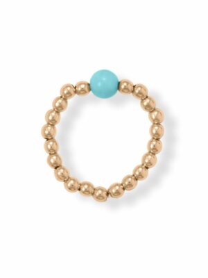 14k Gold-filled Bead Toe Ring with Reconstituted Turquoise Bead | eBay
