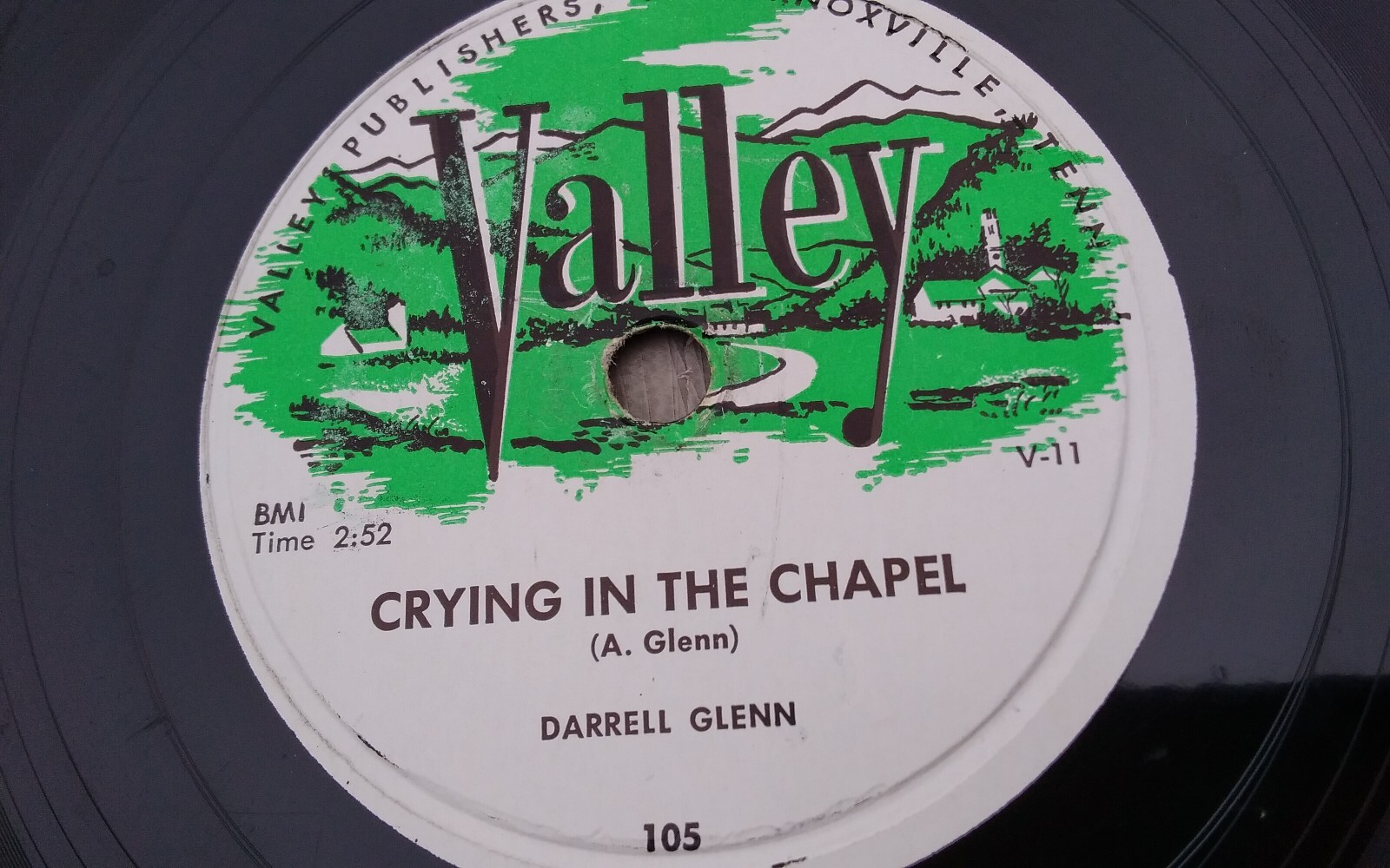 Darrell Glenn 78rpm Single 10-inch Valley Records #105 Crying In The ...