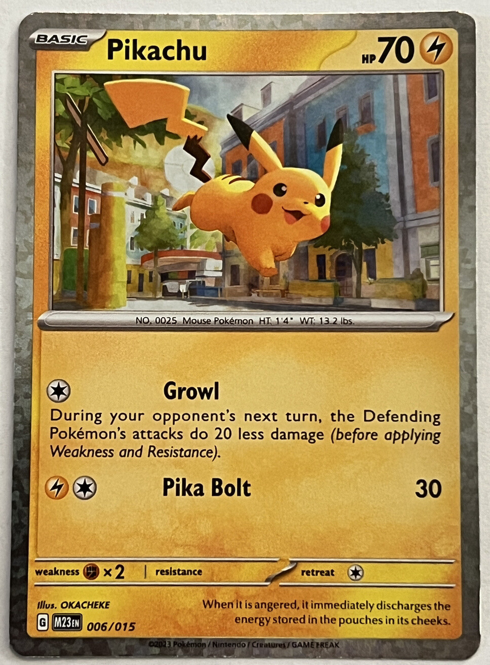 POKEMON PIKACHU HOLOGRAPHIC CARD #6/15 MCDONALD'S PACK FRESH, GROWL ...
