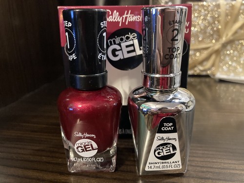 Sally Hansen Miracle Gel Nail Polish, Shade Bordeaux Glow #469 with ...