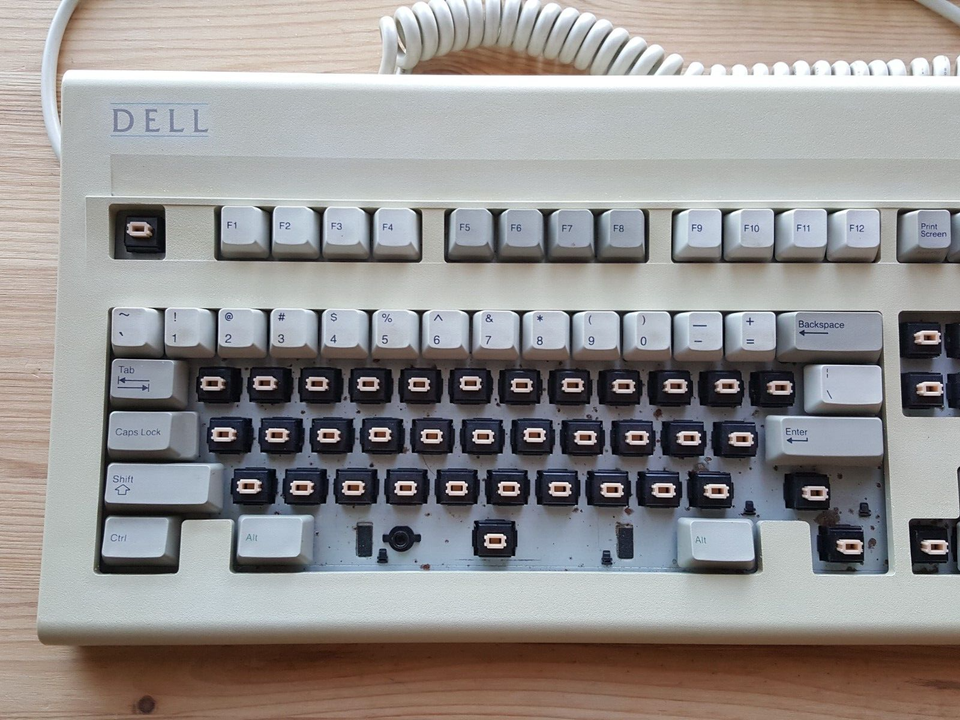 Vintage Old Logo Dell AT101 GYI3PVAT101 ALPS Salmon Mechanical Keyboard ...
