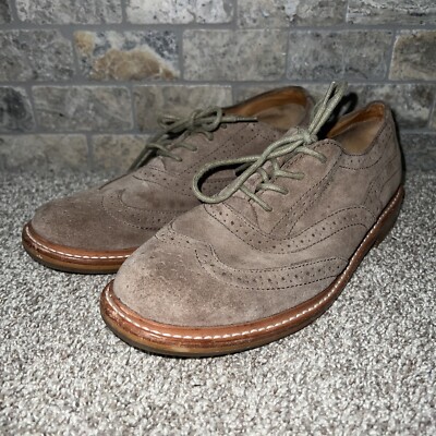 Fossil Brown Lace Up Suede Wingtip Shoes Mens Size 10 | eBay