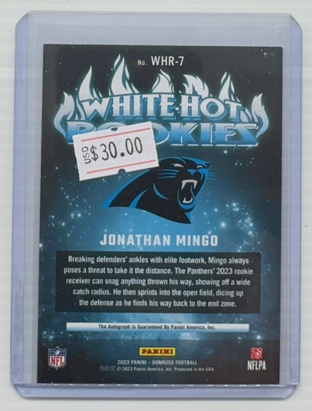 2023 Donruss Jonathan Mingo White Hot Rookies Holo Rookie Auto RC 17/25 ...