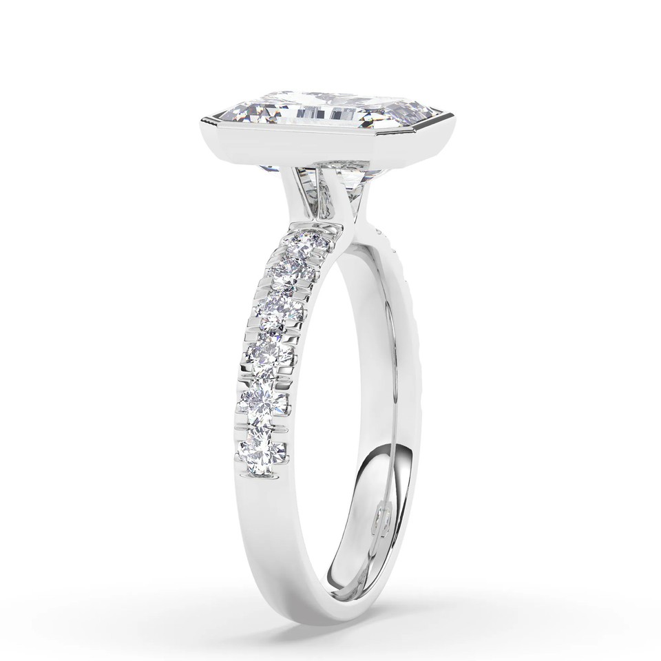 Emerald Diamond Engagement Ring 14k White Gold Labgrown 2.60 Ct ...