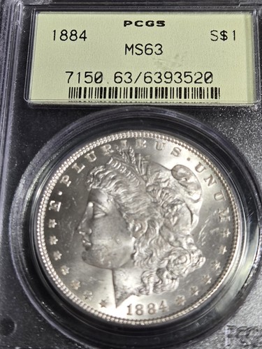 1884-P MORGAN SILVER DOLLAR PCGS MS63 OLD GREEN HOLDER OGH!! | eBay