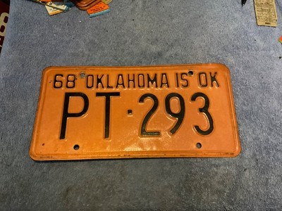 “Oklahoma Is OK” License Plate 1968 PT-293 | eBay