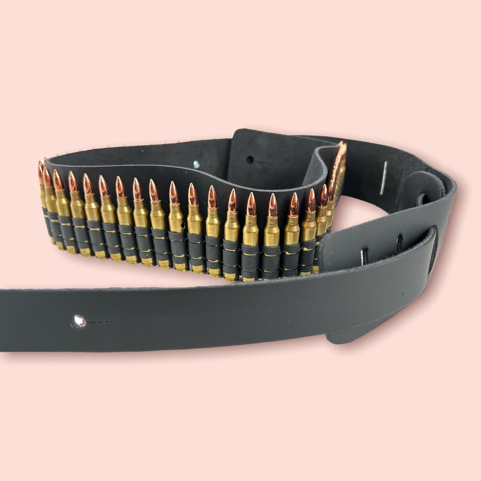 Brass Bullet 50 Link Brass Guitar Strap Genuine Leather Punk Rock ...