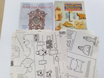 Lot of 2 books Plus loose Scroll Saw patterns Decorative Ornamental ...
