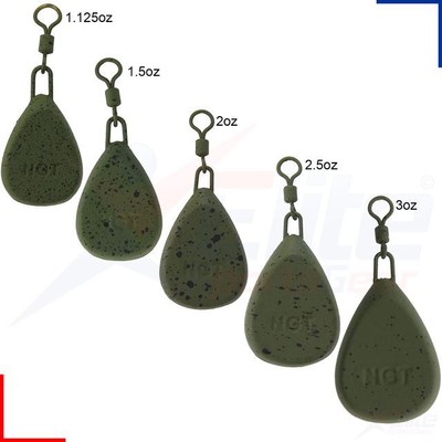 NGT Leads Flat Pear Carp Coarse Fishing Weights with Swivel 1.25oz ...
