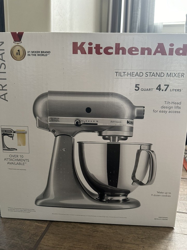New/Unopened KitchenAid Artisan 5 qt. Stand Mixer in Metallic Chrome | eBay