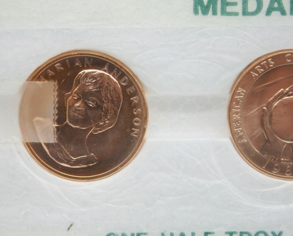 1980 1/2 oz MARIAN ANDERSON AMERICAN ARTS GOLD MEDALLION 3 COINS SET 1/ ...