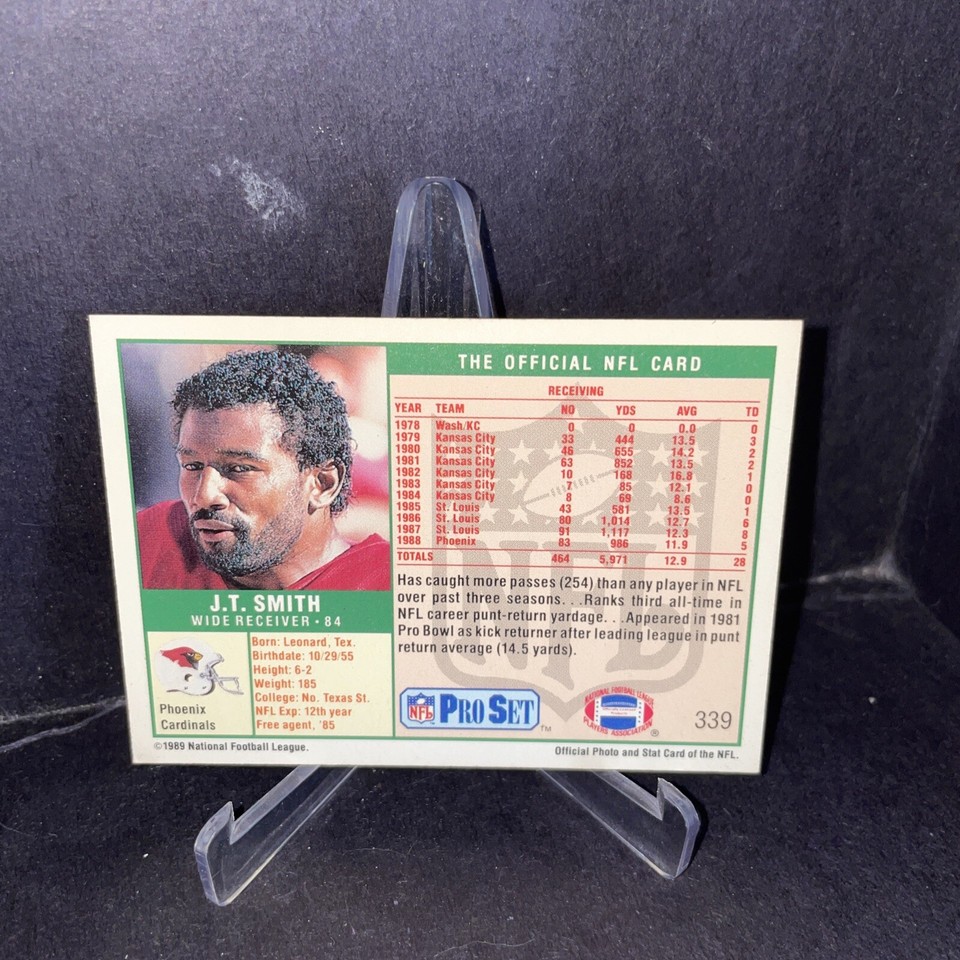 1989 NFL Pro Set J.T Smith Card #339..Phoenix Cardinals | eBay