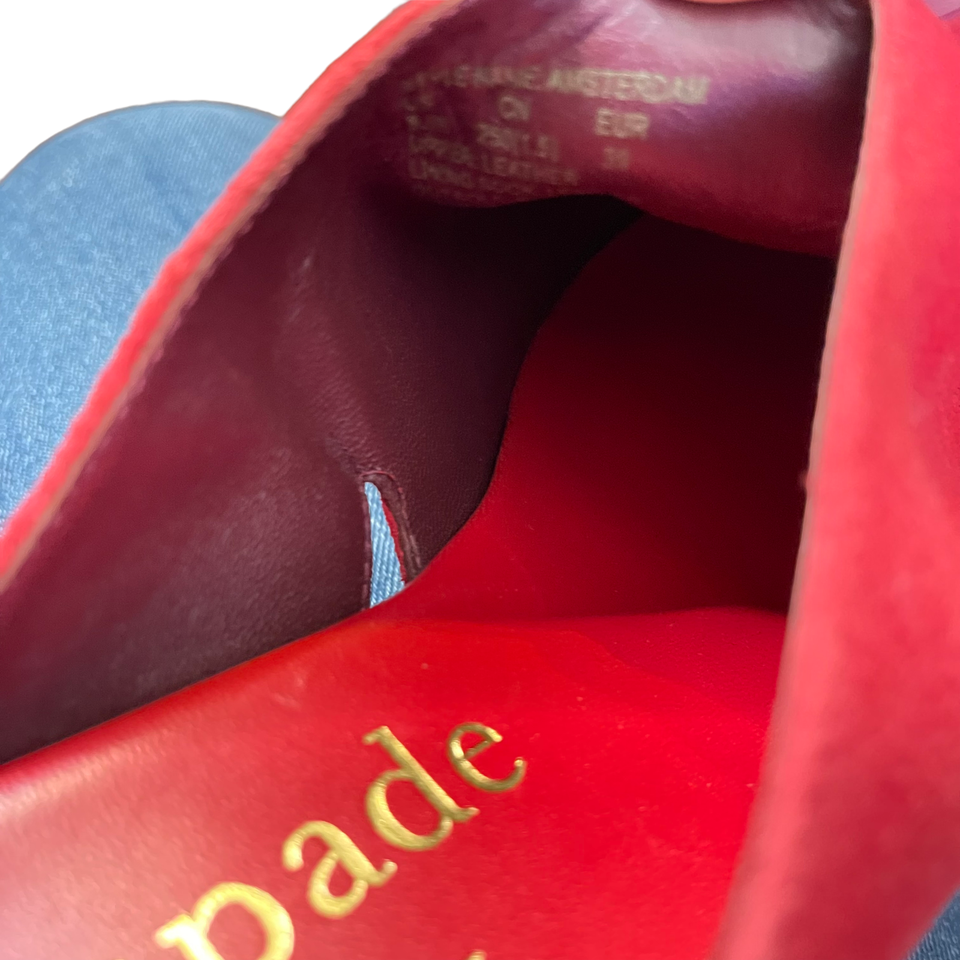 Kate Spade NY Mules Clogs Size 8.5 B Amsterdam Womens Red Suede Slip On ...