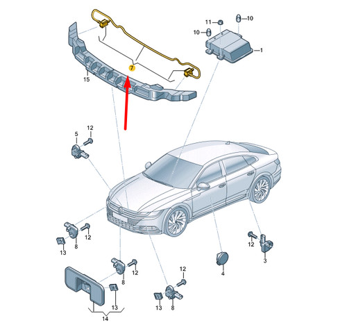 NEW VW ARTEON 3H7 FRONT CRASH PRESSURE SENSOR 3G8959109B ORIGINAL | eBay