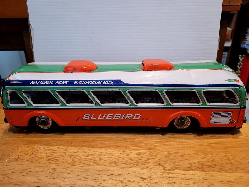 NICE VINTAGE 1950'S/60'S DAIYA TIN FRICTION BLUEBIRD NATIONAL EXCURSION BUS | eBay