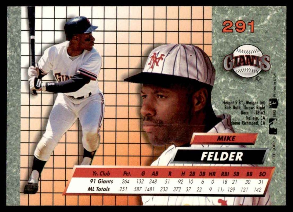 1992 Ultra Mike Felder San Francisco Giants #291 | eBay