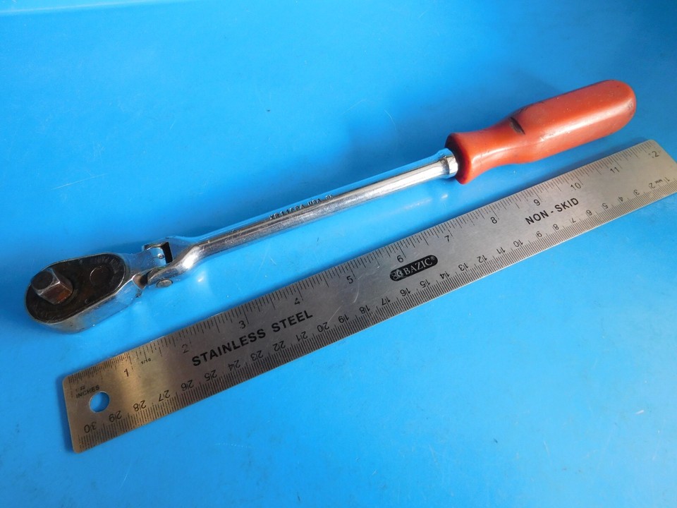 USED, MAC TOOLS 3/8 IN. DR. " FLEX " RED HARD HANDLE RATCHET, PART # ...