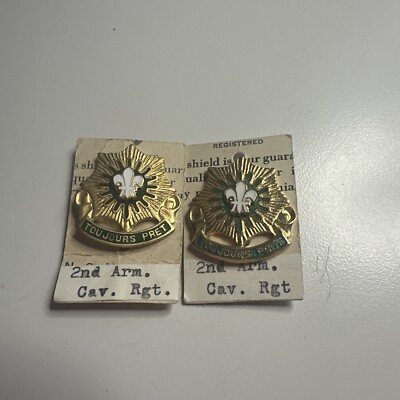 U.S. ARMY CREST: 2ND (SECOND) ARMORED CAVALRY Pin TOUJOURS PRET | eBay