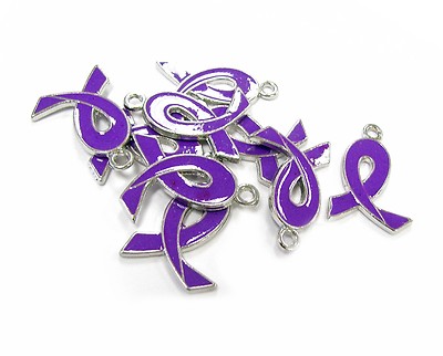 Cancer Awareness Charms Purple Pancreatic Purple Charms 21mm x15mm 10 ...