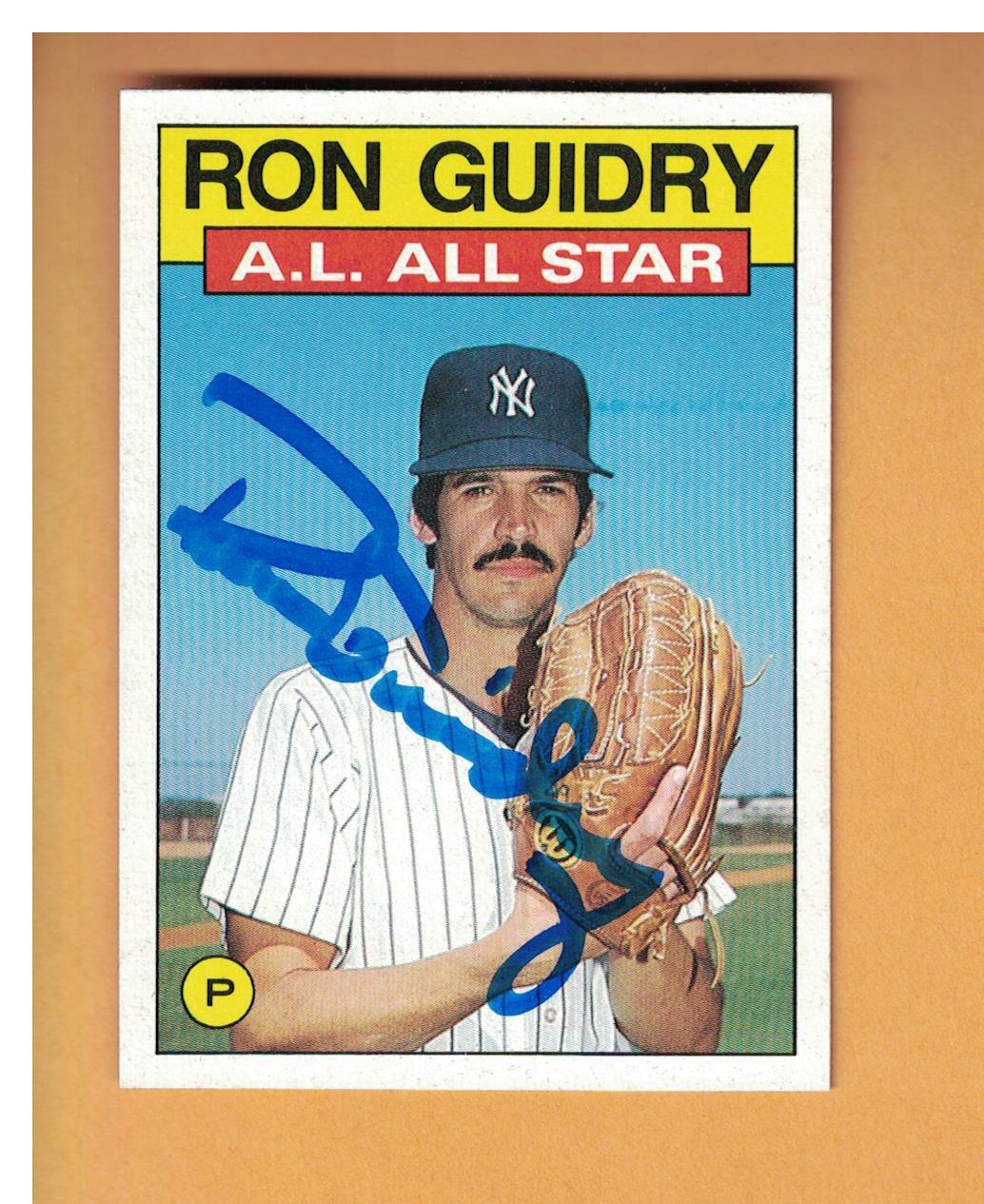 Ron Guidry Autographed 1986 Topps ALL-STAR Baseball Card SIGNED NEW ...