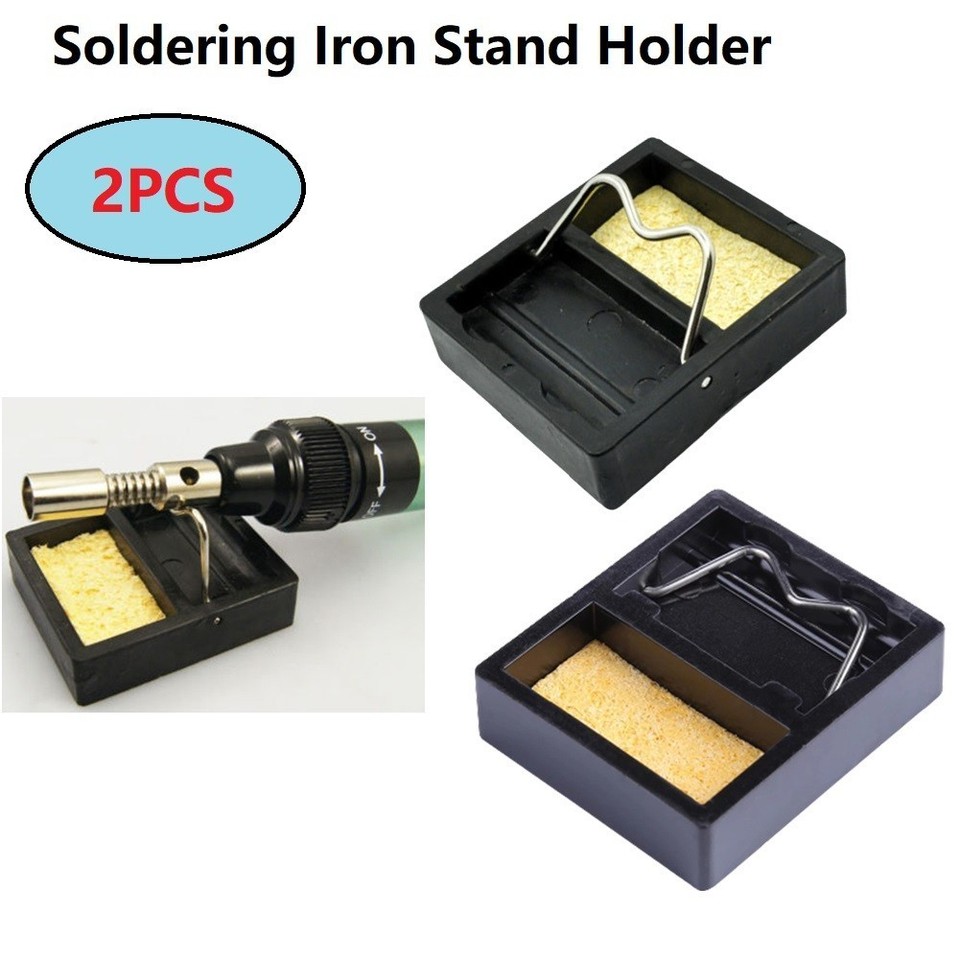 2PCS Compact Metal Soldering Iron Stand Holder with Sponge for Assembly ...