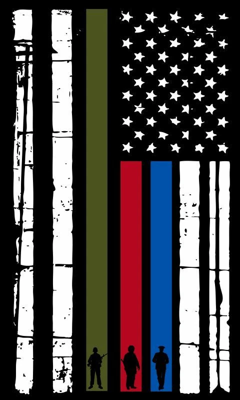 Thin Blue Line American Flag Wallpaper