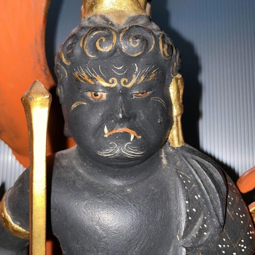 FUDO MYOO ACALA NIO Buddha Wooden Statue 26 inch Japan Vintage Figurine ...