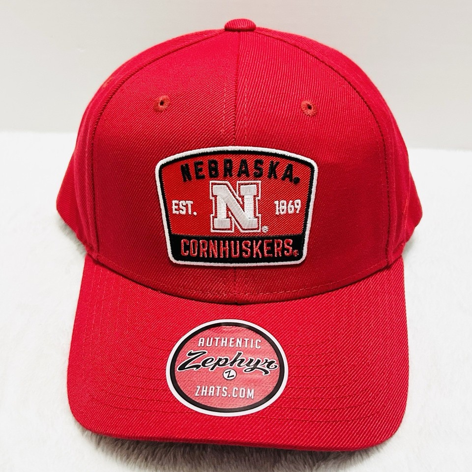 Zephyr Nebraska Cornhuskers Logo Patch Hat Cap Adjustable Snapback Red ...