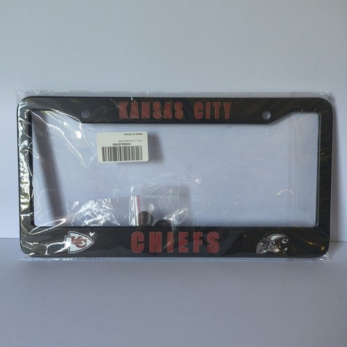 Kansas City Chiefs Metal License Plate Frame Black Tag Cover NFL ...