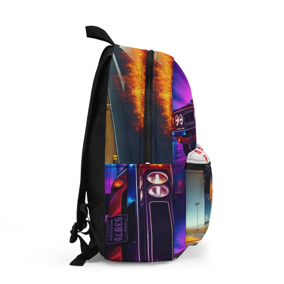 Vibrant Retro Racing Backpack, Colorful Car Design School Bag, Unique ...