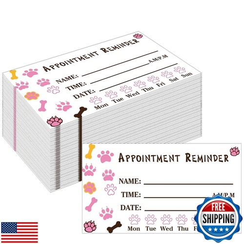 Pet Grooming Appointment Reminder Cards 2 x 3.5inch Paw Prints ...