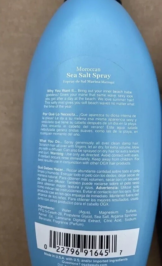 (1) Ogx Argan Oil Of Morocco Hair Texturizing Sea Salt Spray Curl ...