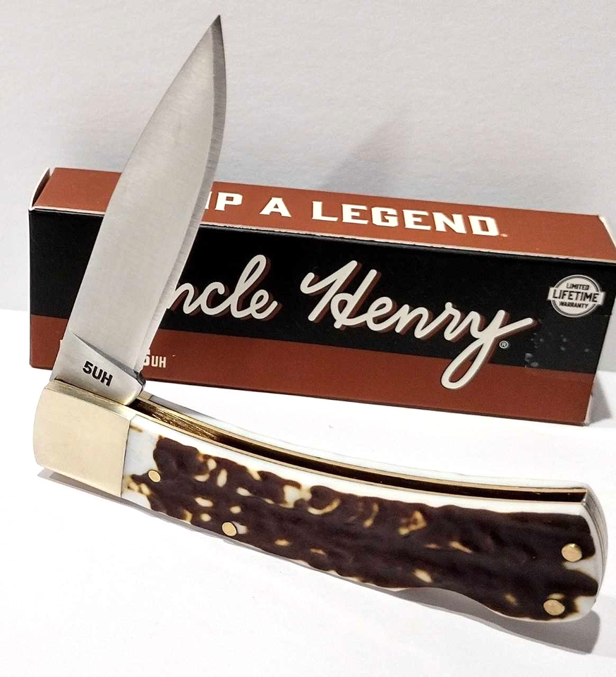 Schrade Old Timer Uncle Henry Next Gen Staglon BRUIN Folding Pocket ...