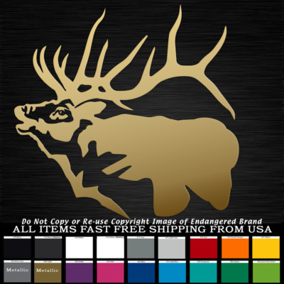 Bull Elk huge Antlers Bugling Horns bow Hunting decal Sticker Wildlife ...